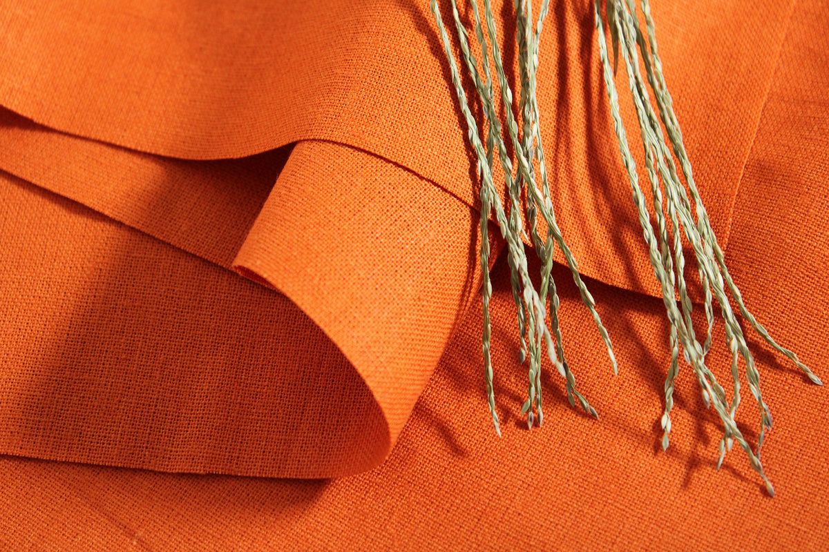 100% Linen Fabric by the Yard / Rust Linen Fabric / Buy Linen Online ...