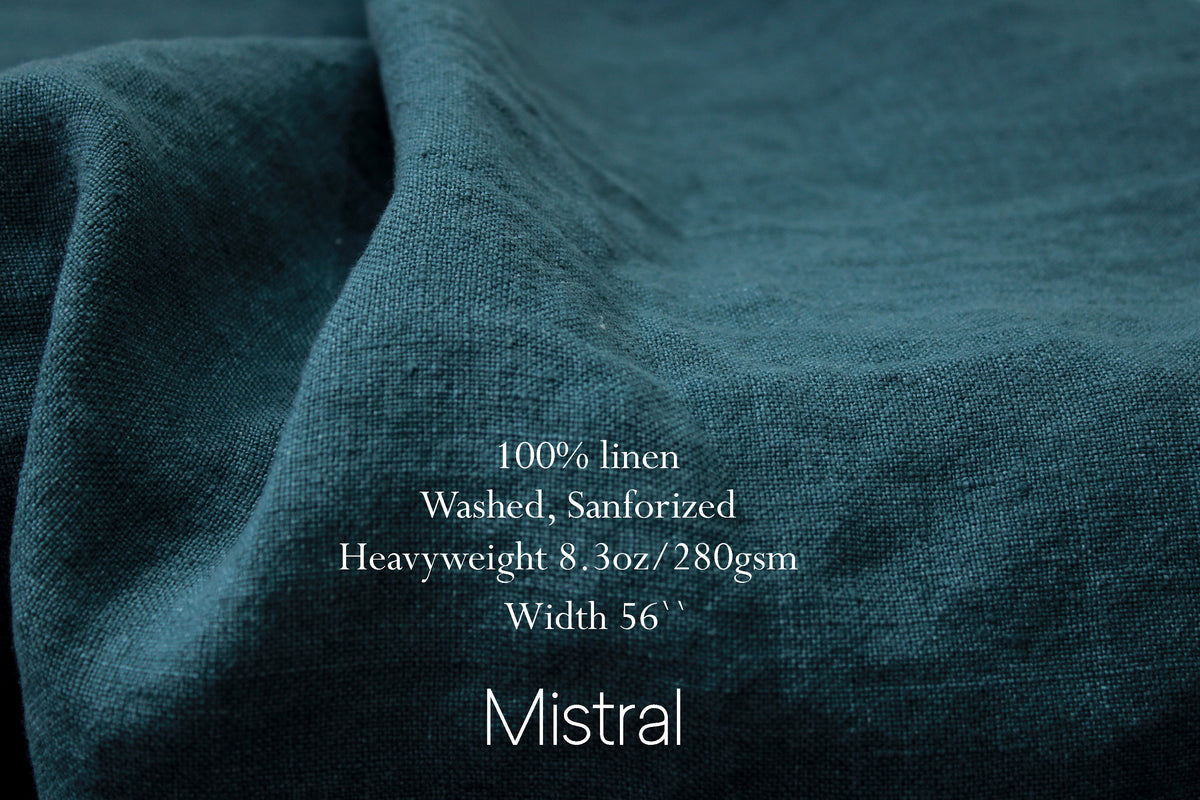 Washed Heavyweight Linen Fabric / Dark navy Linen Fabric – ZELE NAVA