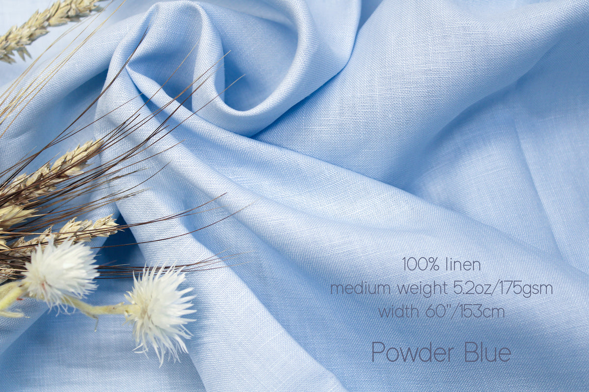 Blue Linen Fabric by the yard - 100% Linen and Linen-cotton blend - By ...