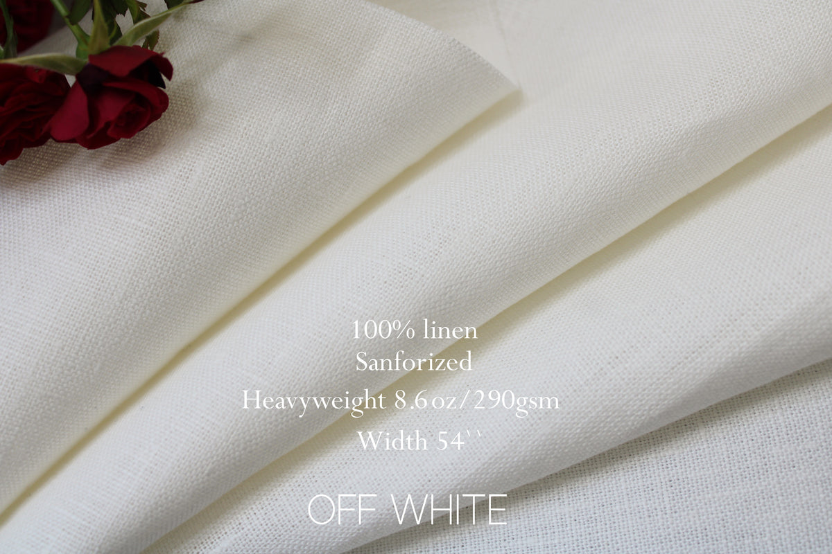100 Linen Fabric by the yard - Beige, White, Off White, Striped, Check ...