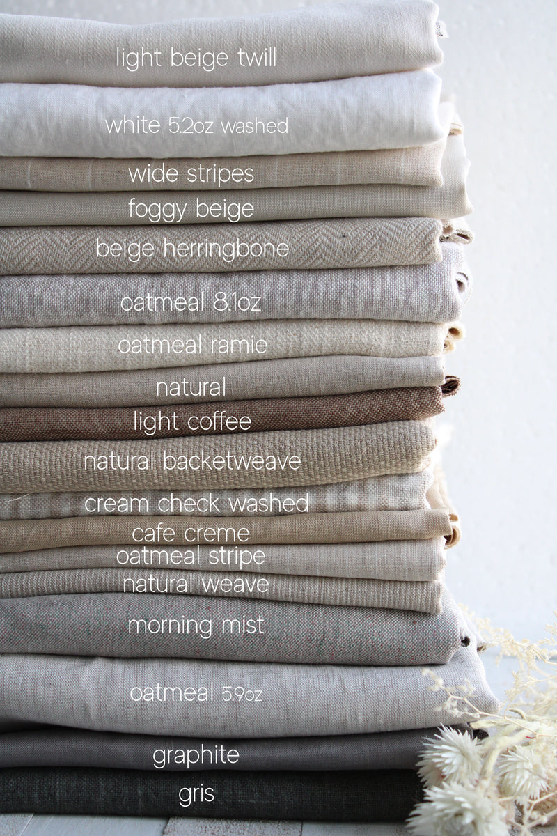 Beige Linen Fabric by the yard - Linen-Cotton blend - European Flax, f ...