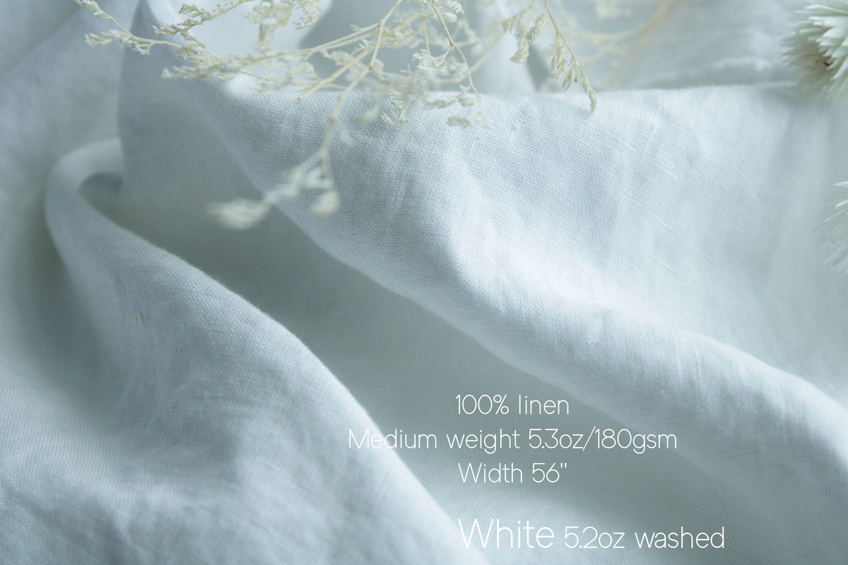 Beige Linen Fabric by the yard - Linen-Cotton blend - European Flax, f ...